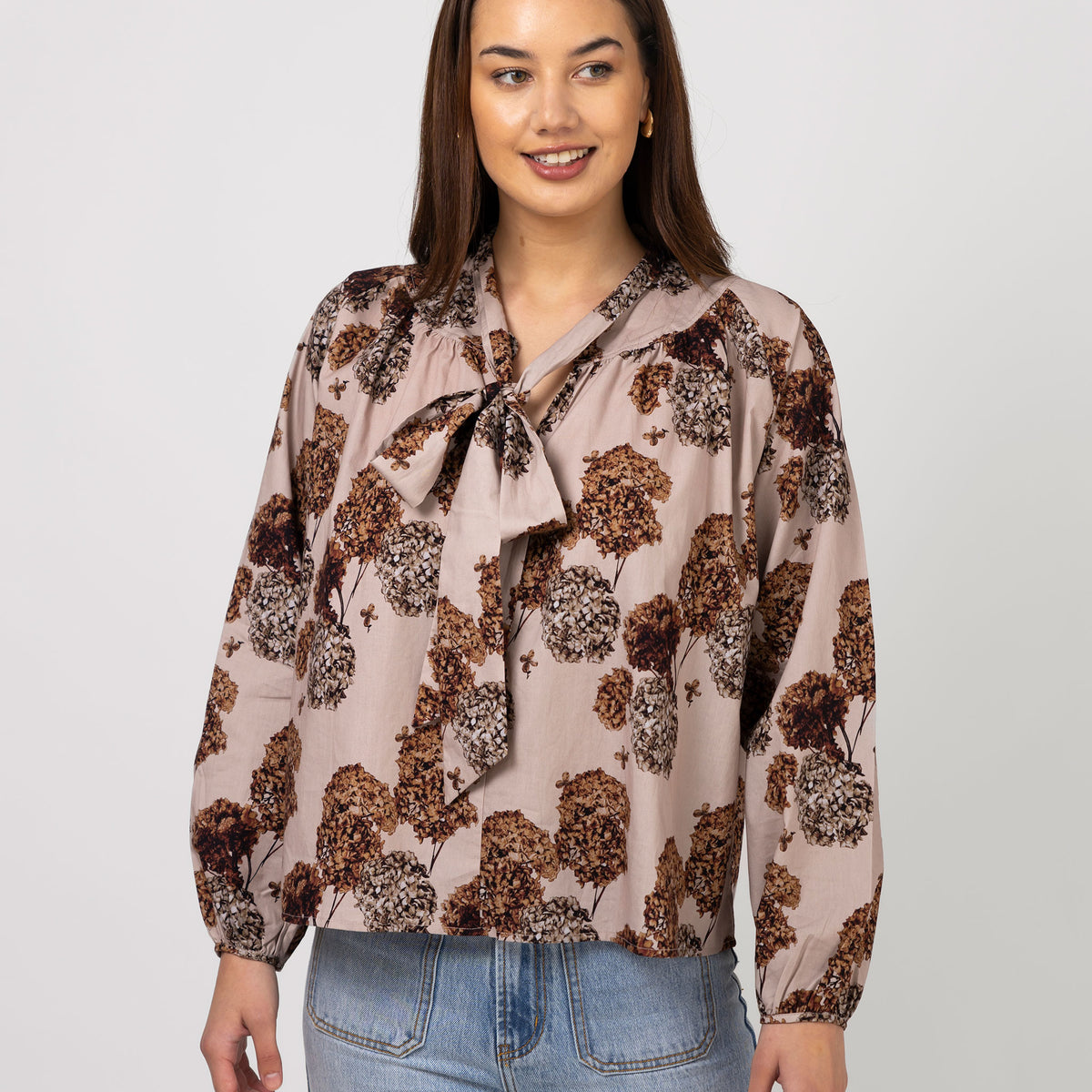 Bowie Blouse - Blush Hydrangea – Stella+Gemma-AU